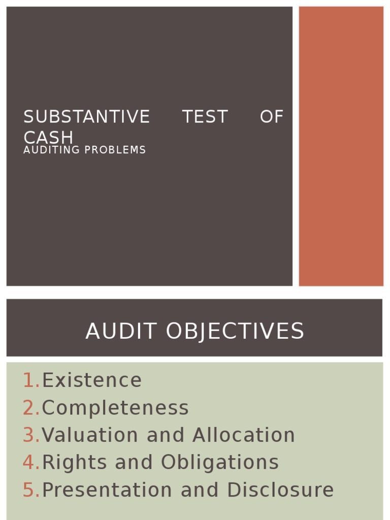 Substantive Test OF Cash: Auditing Problems | PDF | Finance & Money ...
