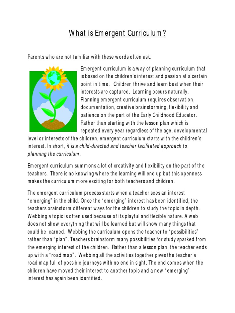 What Is Emergent Curriculum | PDF | Education Theory | Learning