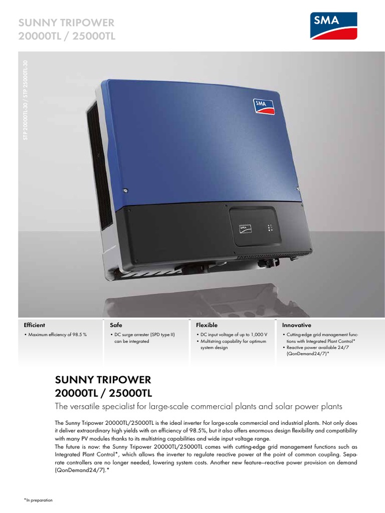 Sunny Tripower 20000TL/25000TL Inverter | PDF | Alternating Current ...