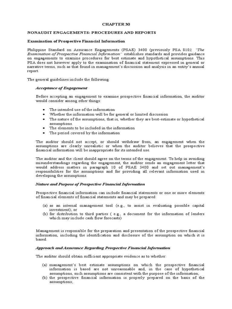 Guidelines for Examining Prospective Financial Information: Procedures ...
