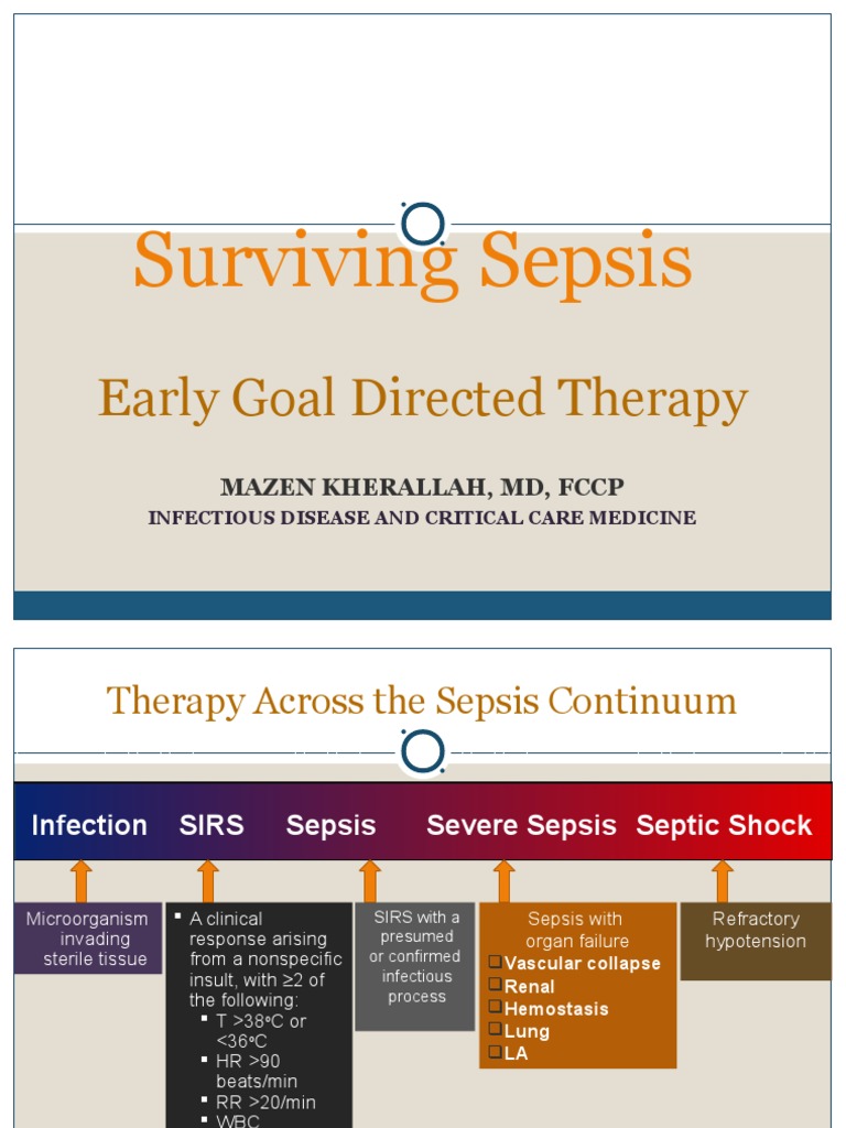Surviving Sepsis: Early Goal Directed Therapy | PDF | Sepsis | Shock ...