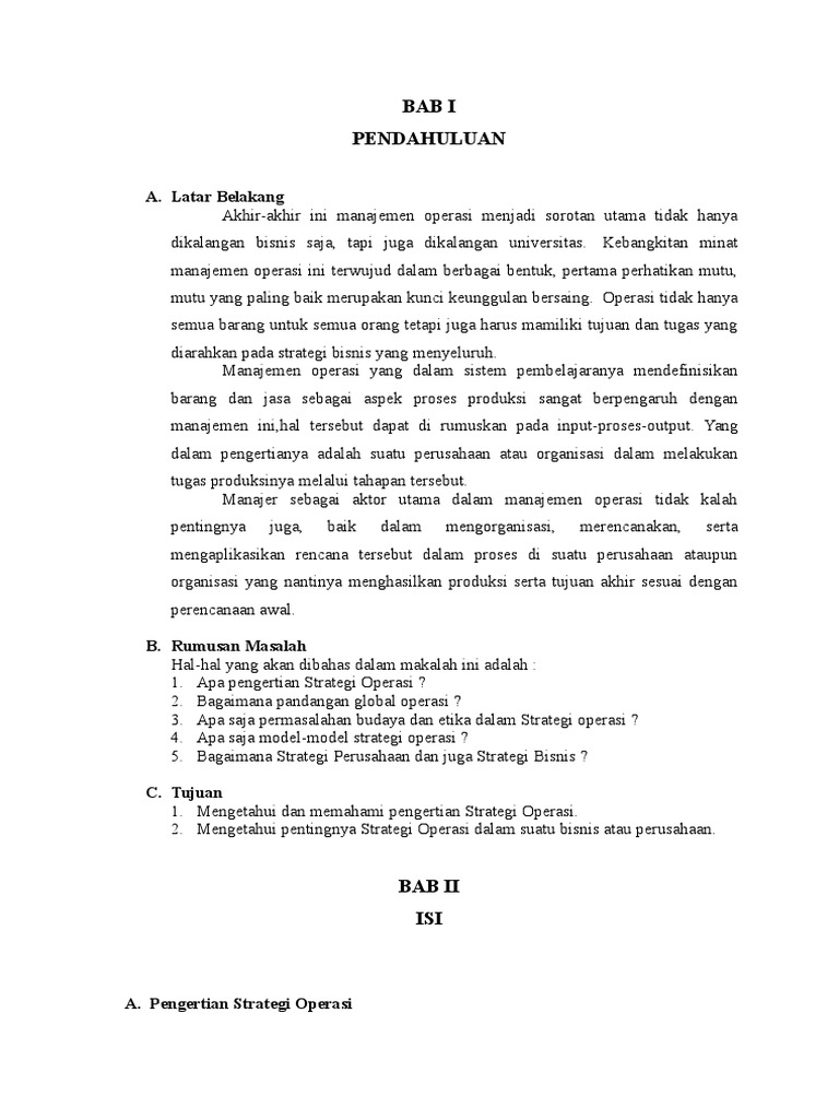 Strategi Operasi | PDF | Bisnis