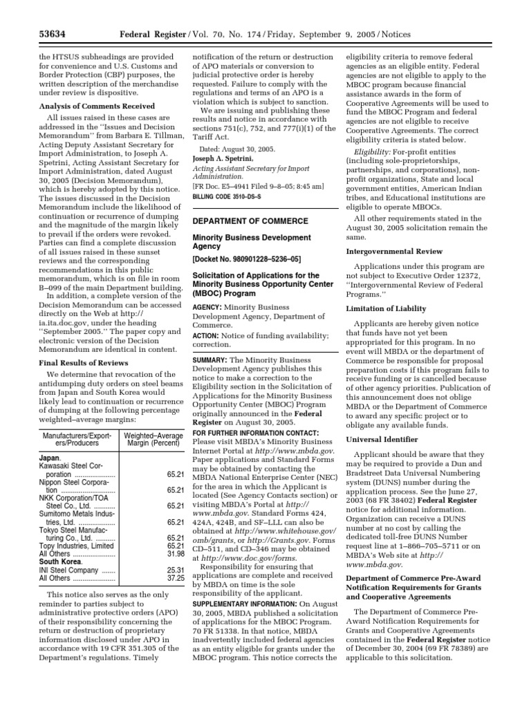 Notice: Grants and Cooperative Agreements Availability, Etc.: Minority ...