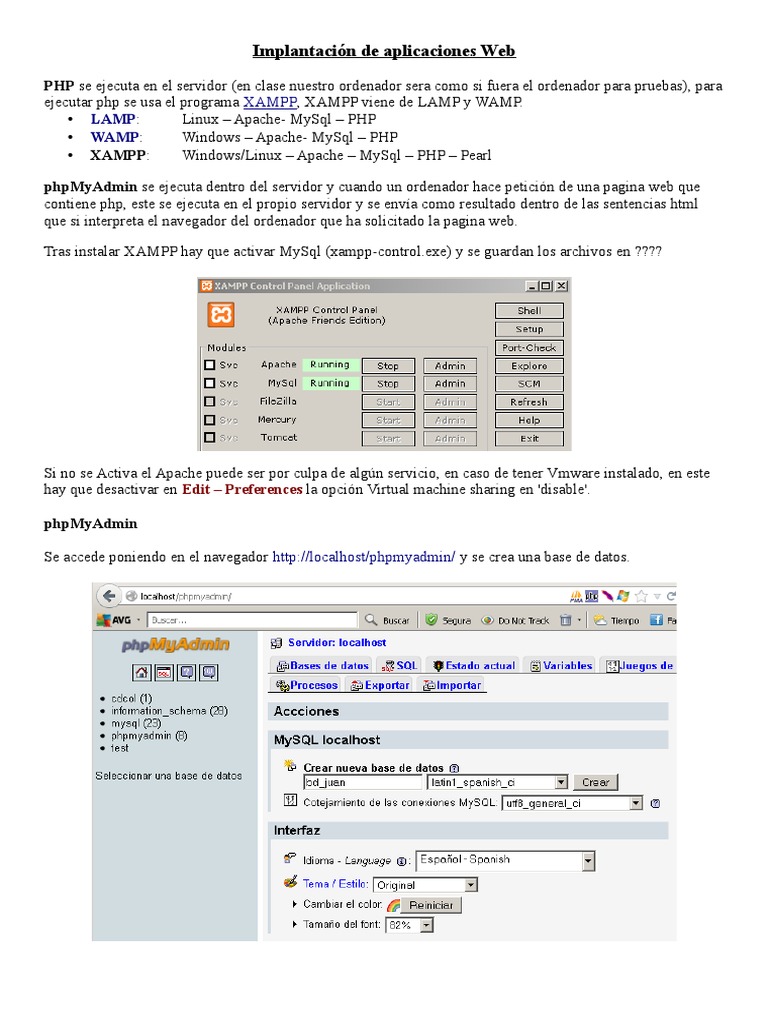 Implantacion de Aplicaciones Web Apuntes Phpmyadmin | PDF | Servidor ...