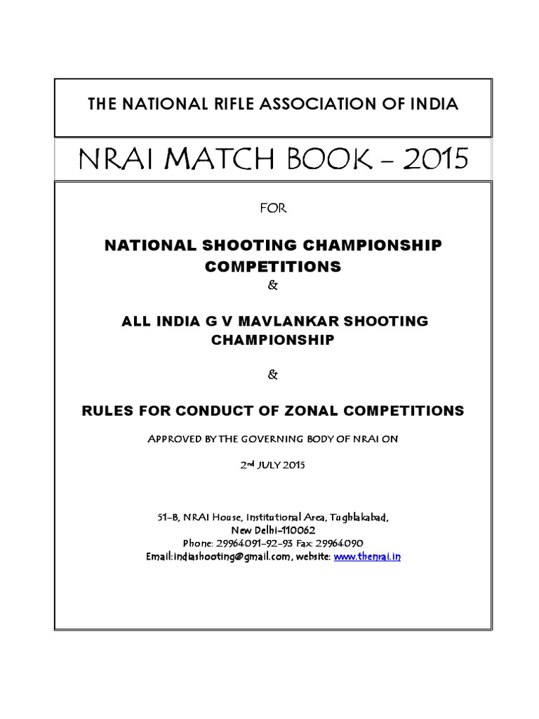NRAI Rule Book | PDF | Shooting Sport | Marksmanship