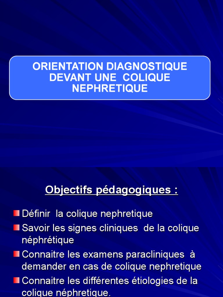 La Colique Nephretique | PDF | RTT | Médecine