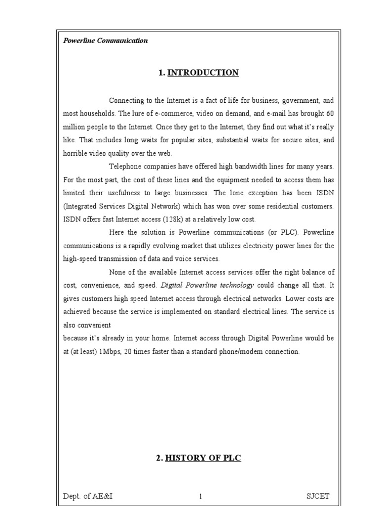 Powerline Communication | PDF | Telecommunication | Internet Access