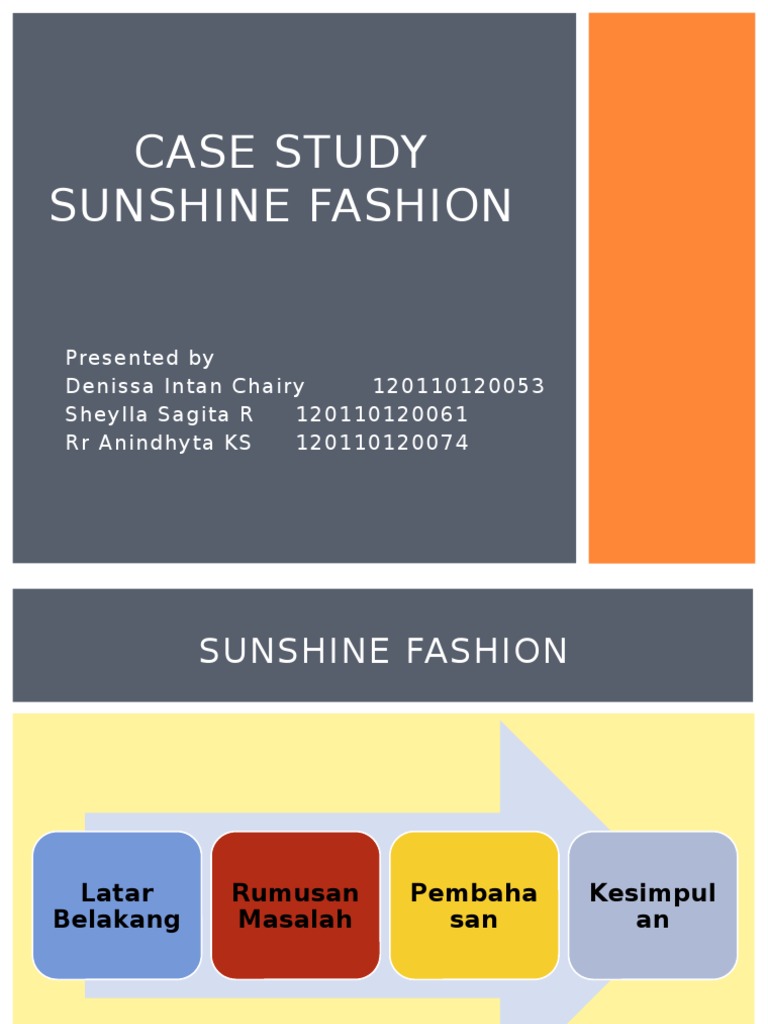 Case Study Sunshine Fashion | PDF