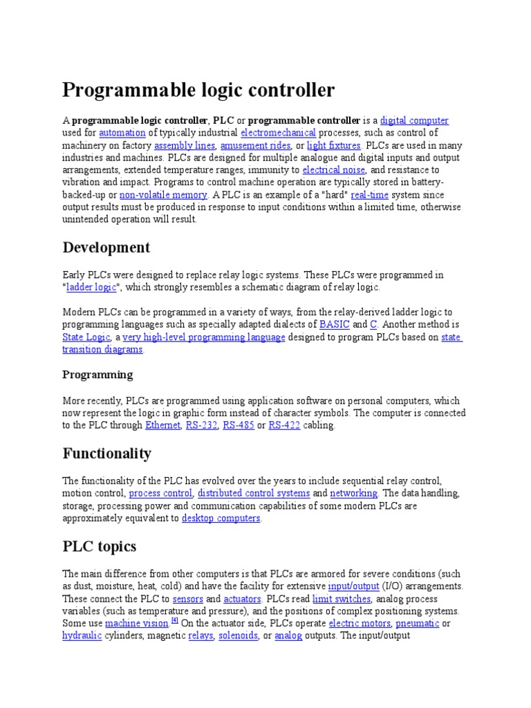 An In-Depth Look at Programmable Logic Controllers: Functions, Programming, Applications and ...
