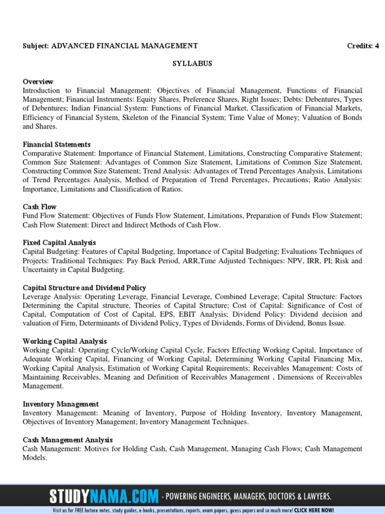 Advanced Financial Management | PDF | Financial Markets | Stocks