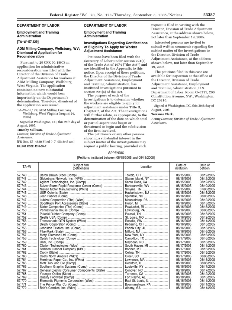 Trade Adjustment Assistance Updates | PDF | Executive Branch Of The ...