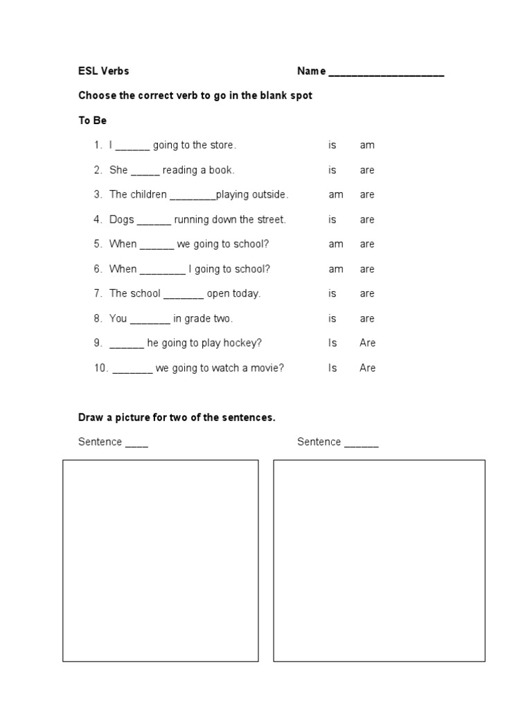 ESL Verb Practice for Beginners | PDF