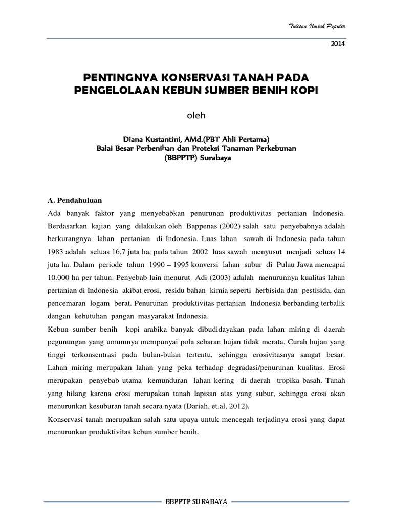 Teknik Konservasi Pada Lahan Kopi | PDF