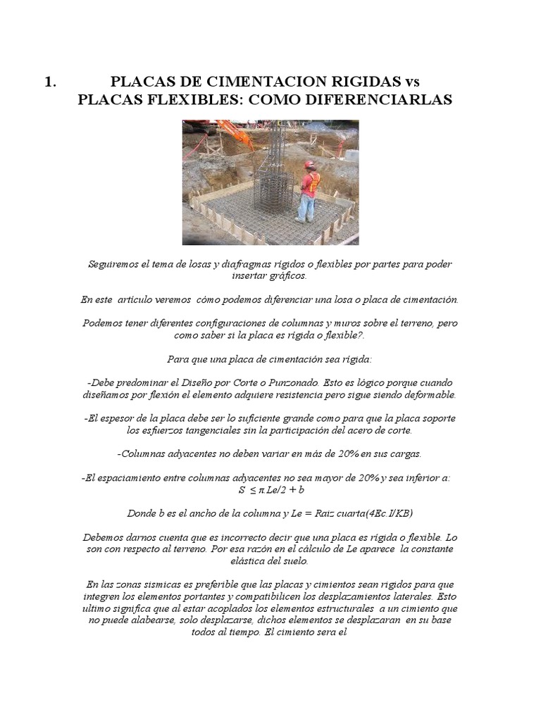 Placas de Cimentacion Rigidas Vs Placas Flexibles | PDF | Fundación ...