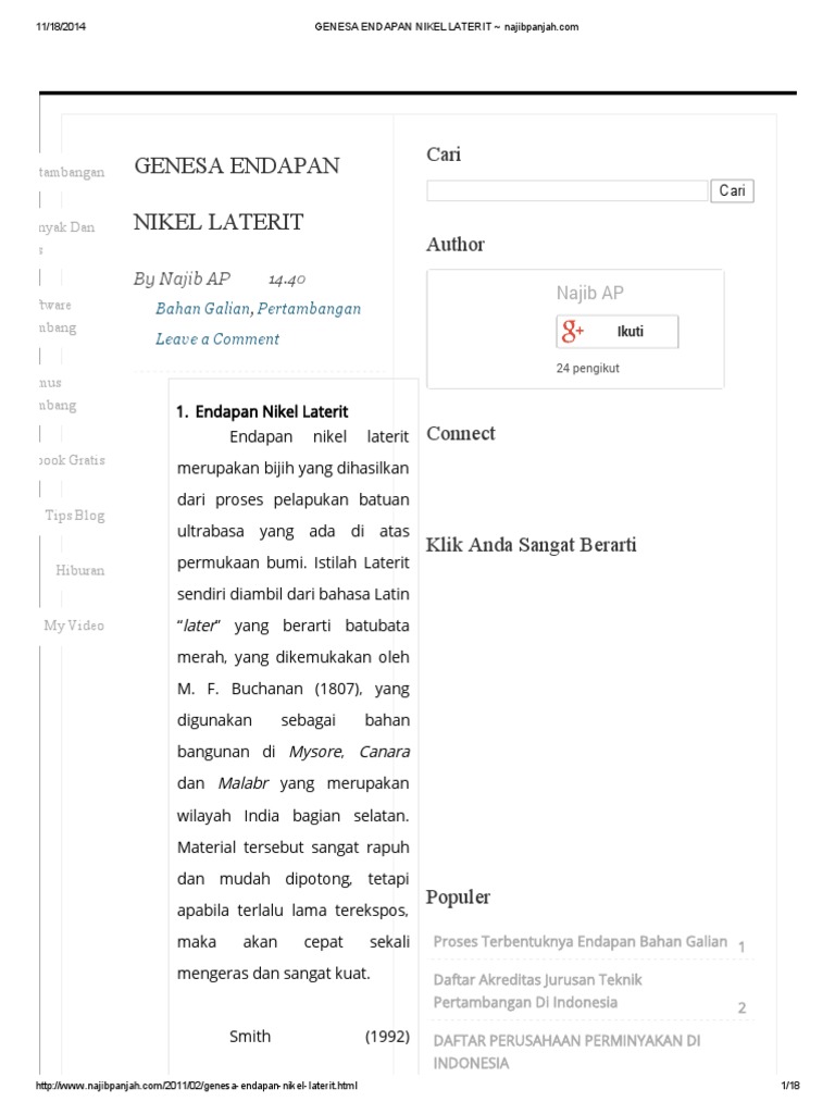 Genesa Endapan Nikel Laterit | PDF