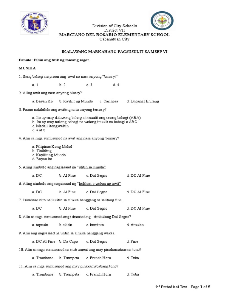 Second Periodical Test in Msep 6 | PDF
