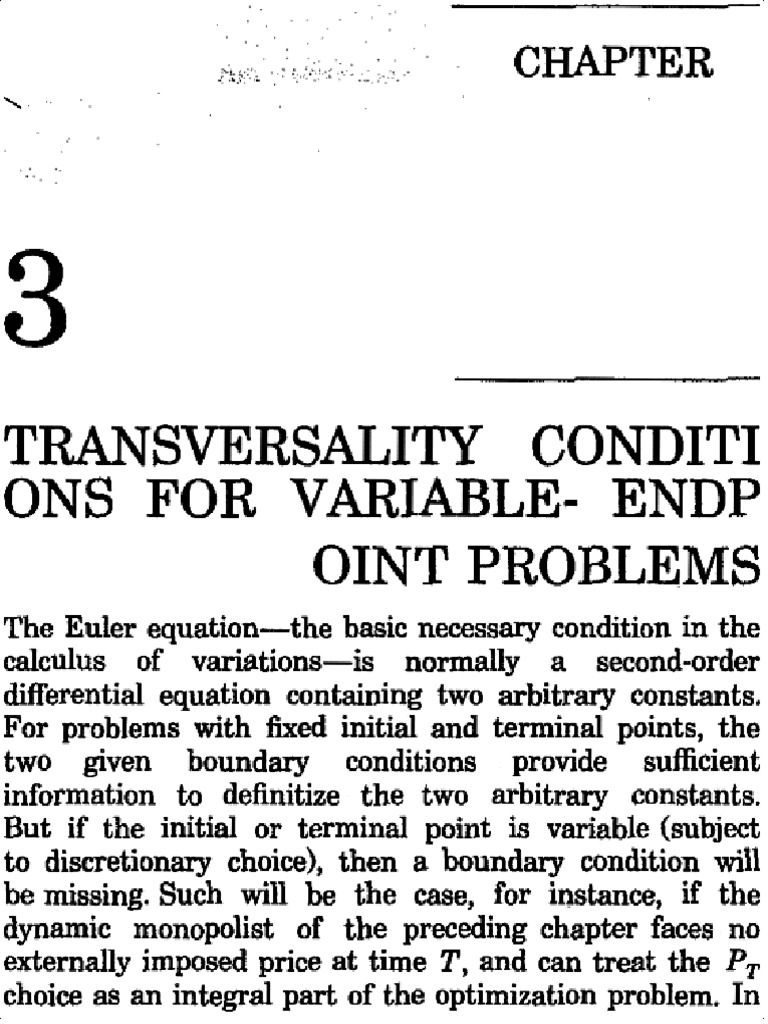 Chiang Chap 3. Transversality Conditions For Variable-Endpoint Problems ...
