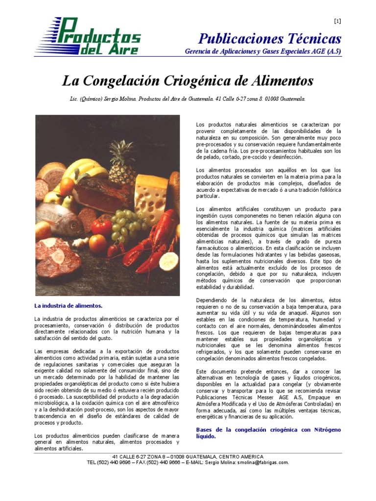 Congelación Criogénica de Alimentos | PDF | Convección | Alimentos