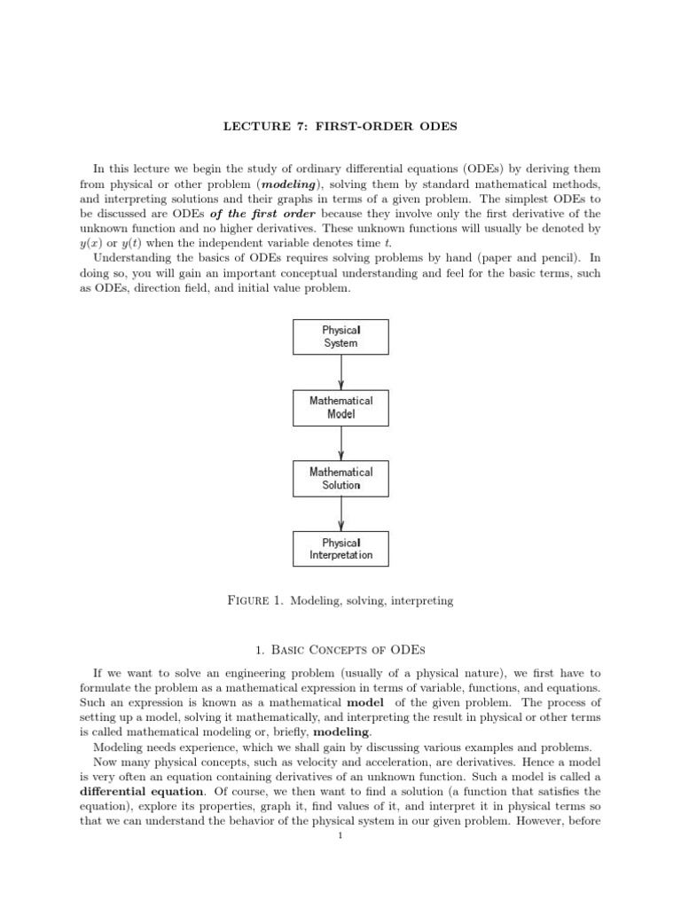 First-Order ODEs: Concepts & Solutions | PDF | Ordinary Differential ...
