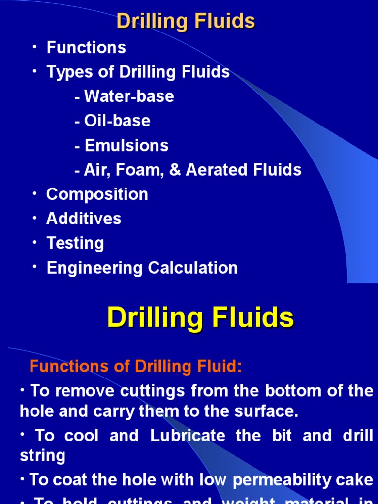 Introduction To Drilling Fluids | PDF | Chemical Substances | Chemistry