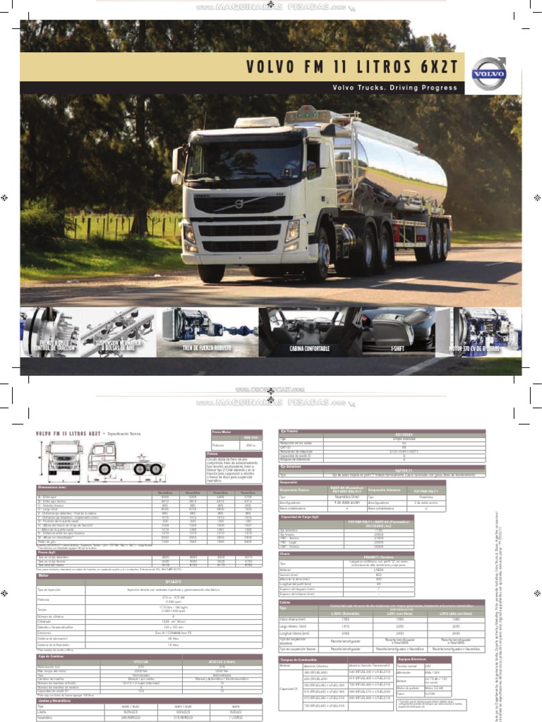 Ficha Técnica Volvo FM 2011 6x2 | PDF | Eje | Suspensión (Vehículo)