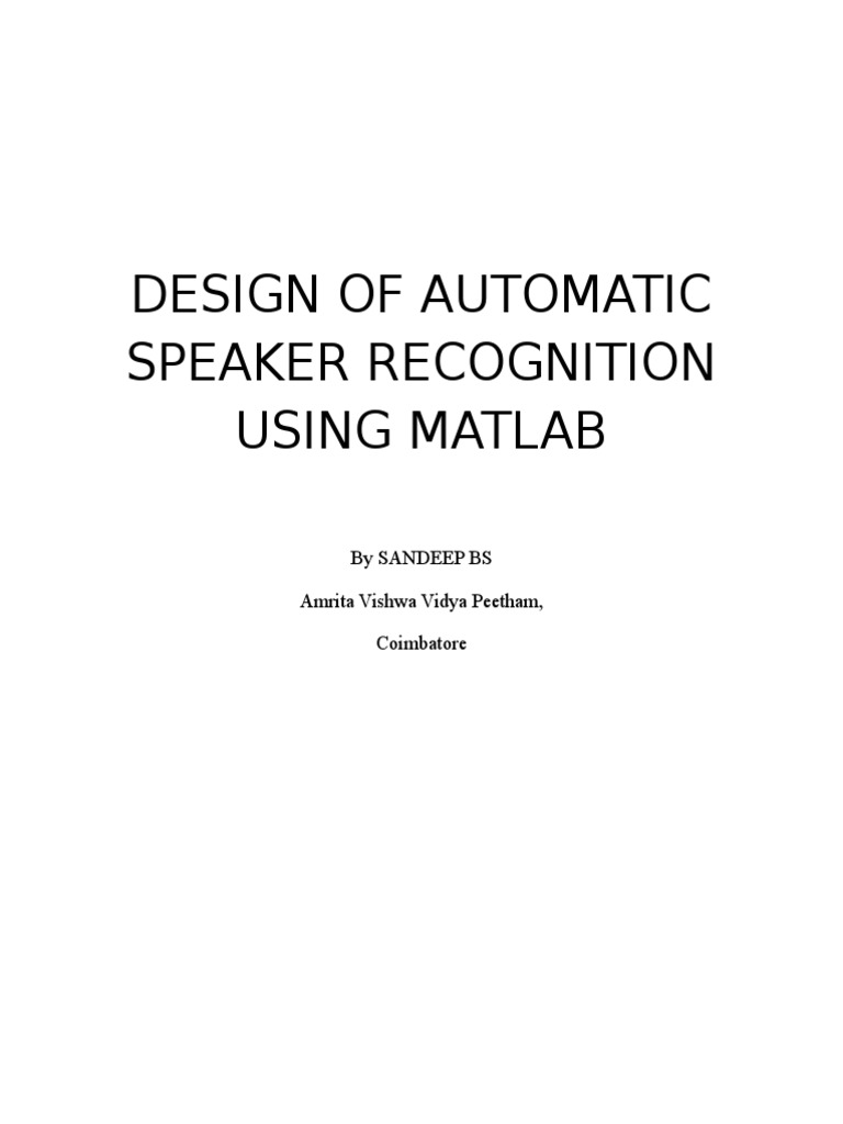 Speaker Recognition Using Matlab | PDF | Spectral Density | Pitch (Music)