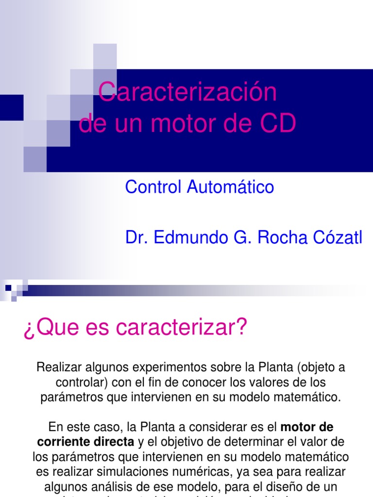 Caracterización de Motor de Corriente Directa | PDF | Ciencia y matemáticas