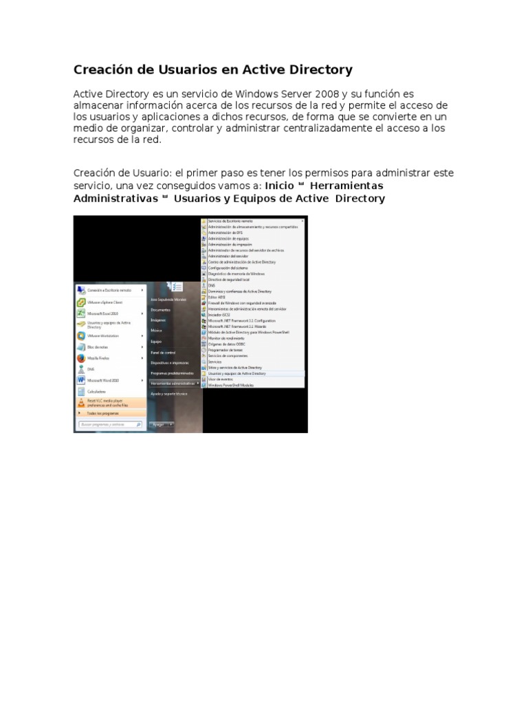 Creación de Usuarios en Active Directory | Descargar gratis PDF ...