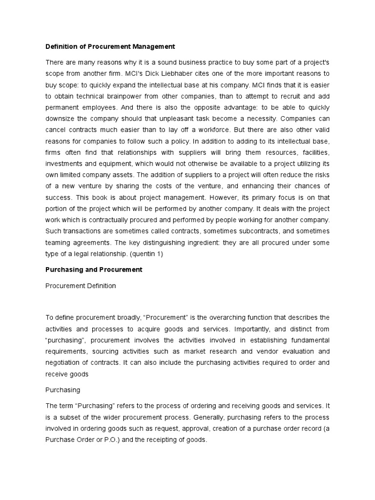 Understanding Procurement Management | PDF | Procurement | Business