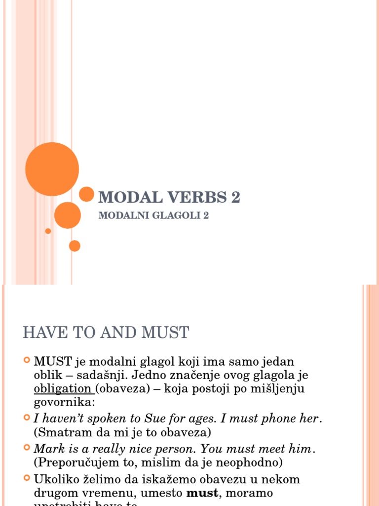 Modalni Glagoli 2 | PDF