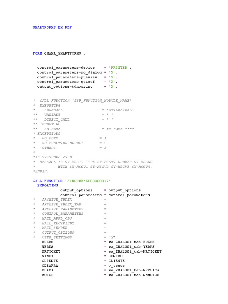 Smartforms em PDF | PDF