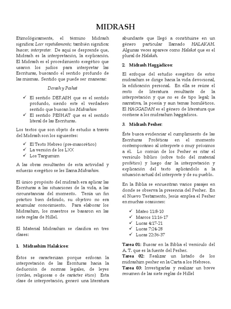 Midrash: Interpretación de Escrituras | PDF | Talmud | Judaísmo