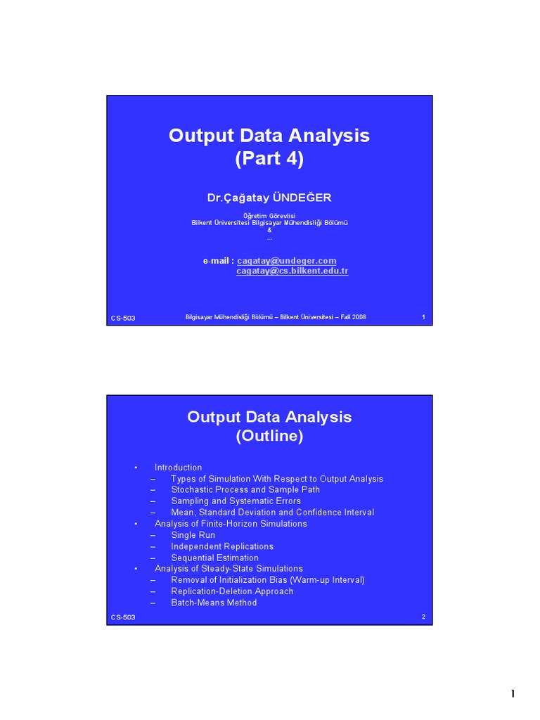 M&S 05 Output Data Analysis | PDF | Errors And Residuals | Confidence ...