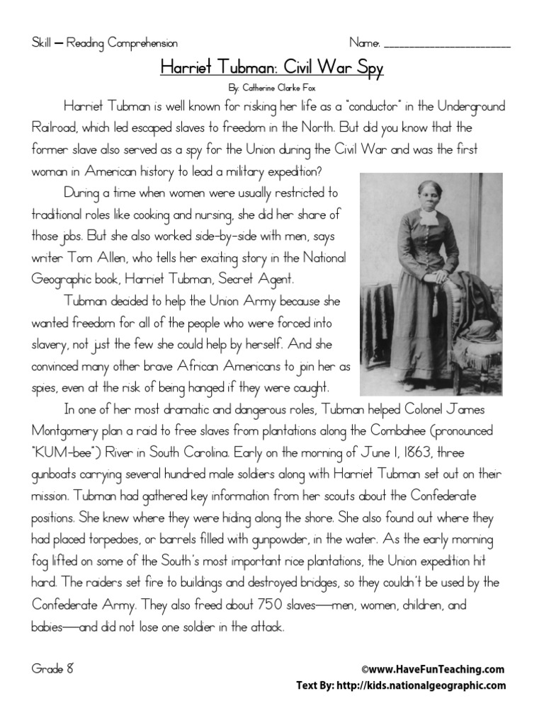 Harriet Tubman: Civil War Spy Insights | PDF