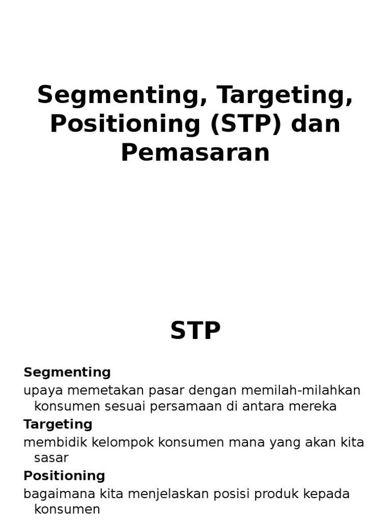 Segmenting, Targeting, Positioning (STP) | PDF | Gaya Hidup
