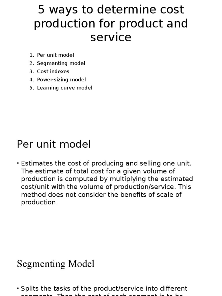 5 Ways To Determine Cost Production For Product | PDF | Consumer Price ...