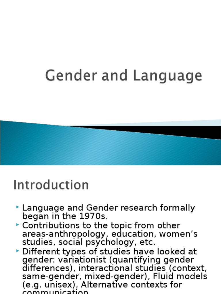 Gender and Language | PDF | Gender | Gender Studies