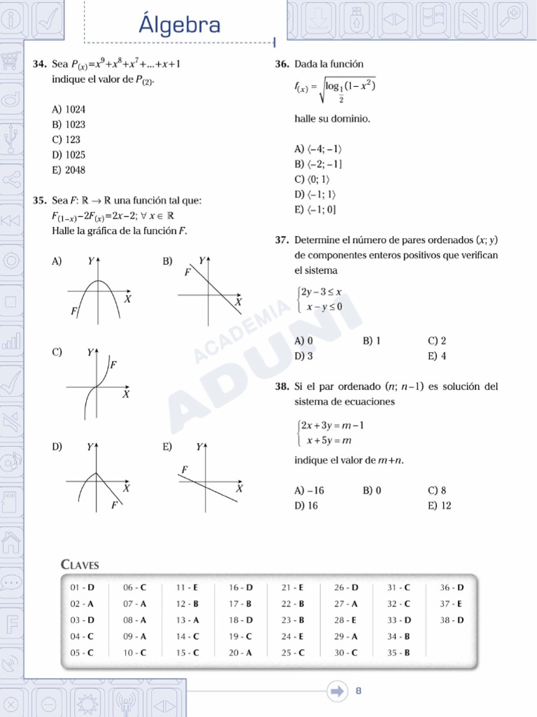 ÁLGEBRA (Boletin Completo) | PDF