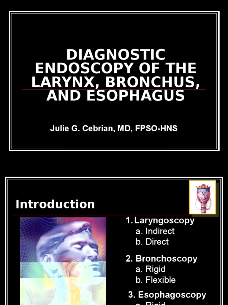 Diagnostic Endoscopy of The Larynx, Bronchus, 1 | PDF | Clinical ...