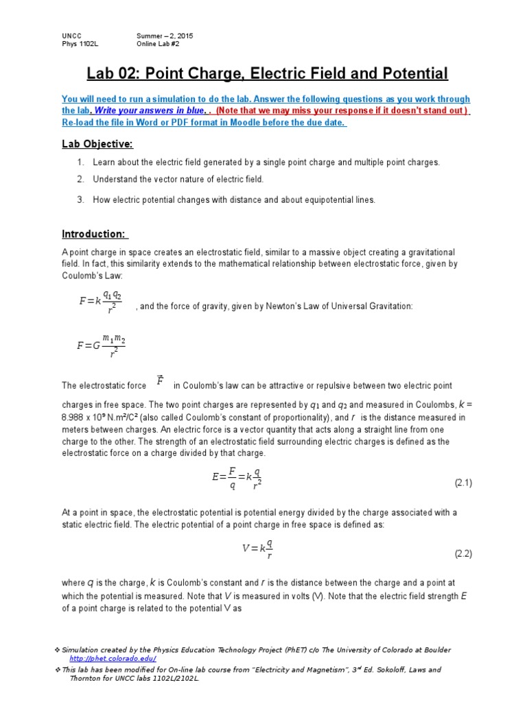 Lab 02 Force Field | PDF | Electric Field | Electrostatics