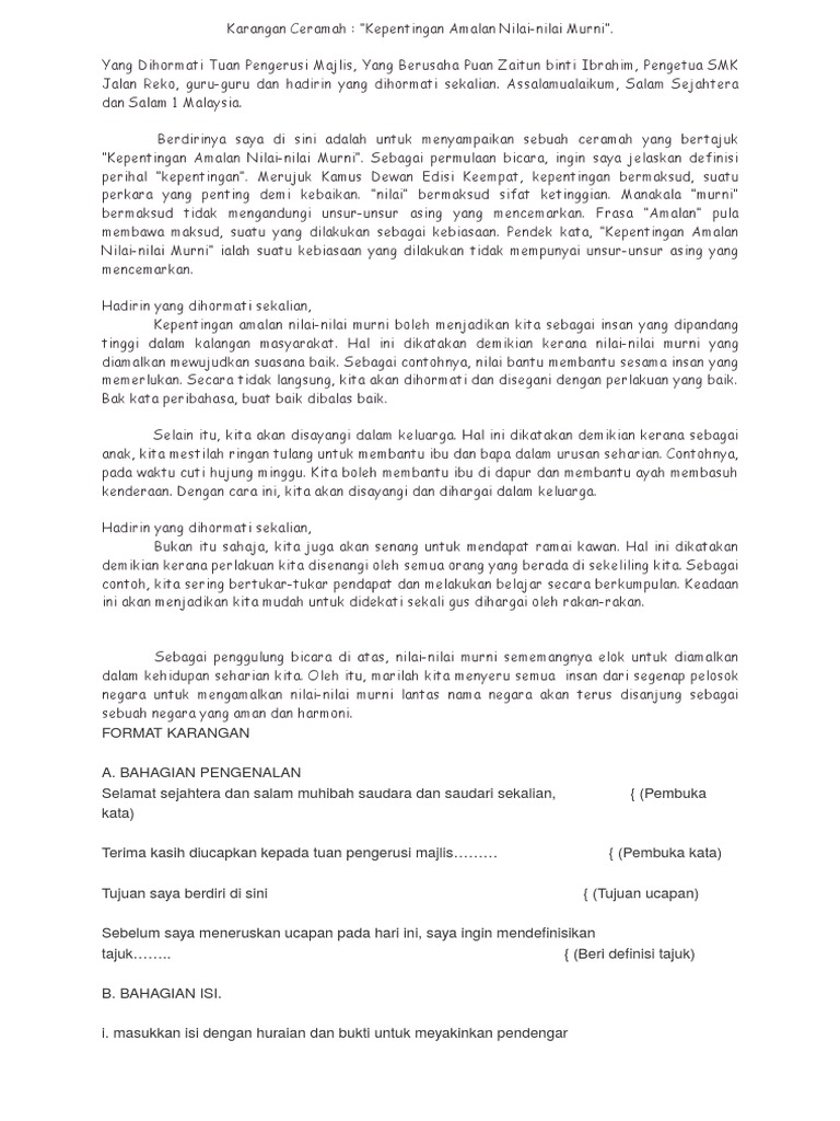 Karangan Ceramah | PDF