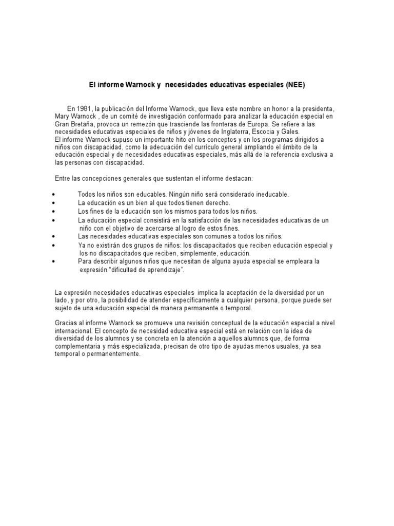 El Informe Warnock | PDF