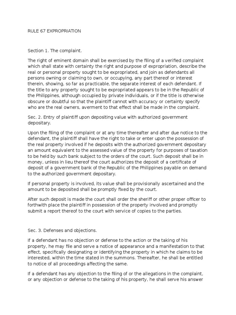 Expropriation | PDF | Eminent Domain | Complaint