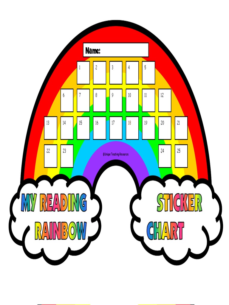 Reading Rainbow Sticker Chart | PDF | Finance & Money Management