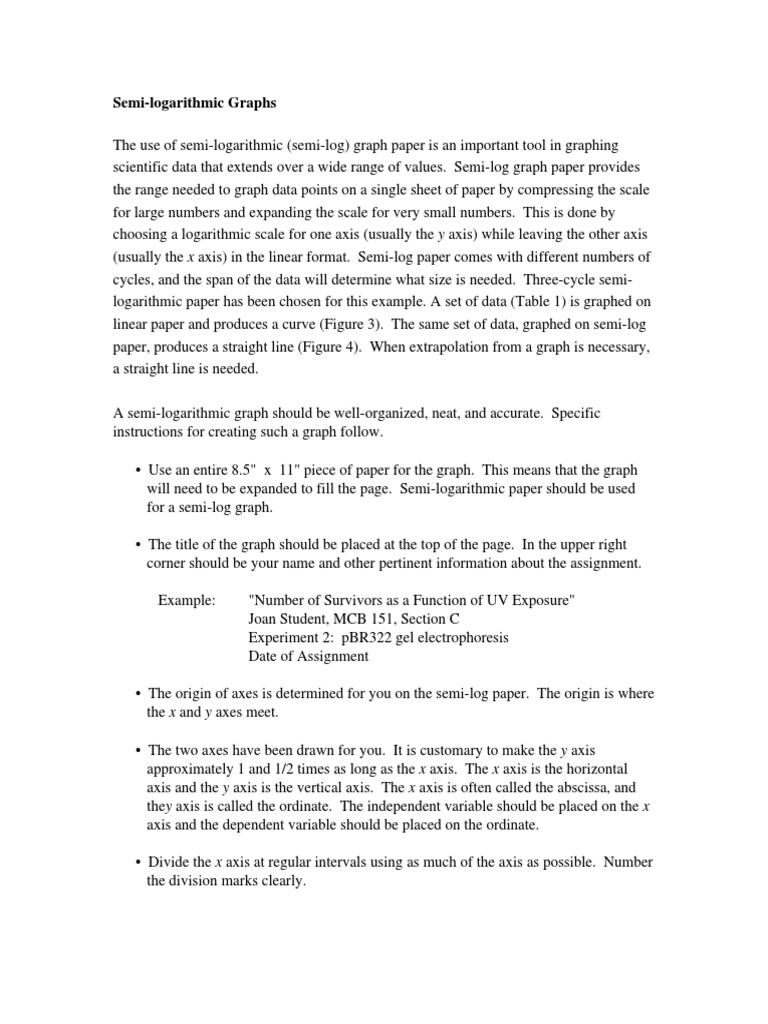 How To Draw A Semi-Log Graph | PDF | Cartesian Coordinate System ...