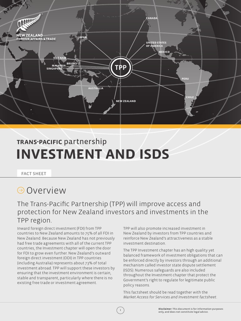 TPP Factsheet Investment | PDF | Trans Pacific Partnership | Social ...