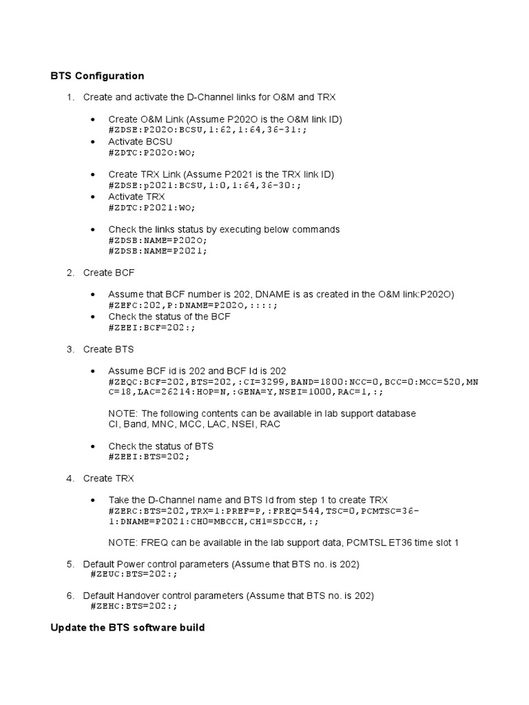 BTS Configuration Guide | PDF | Telecommunications Standards | Networks