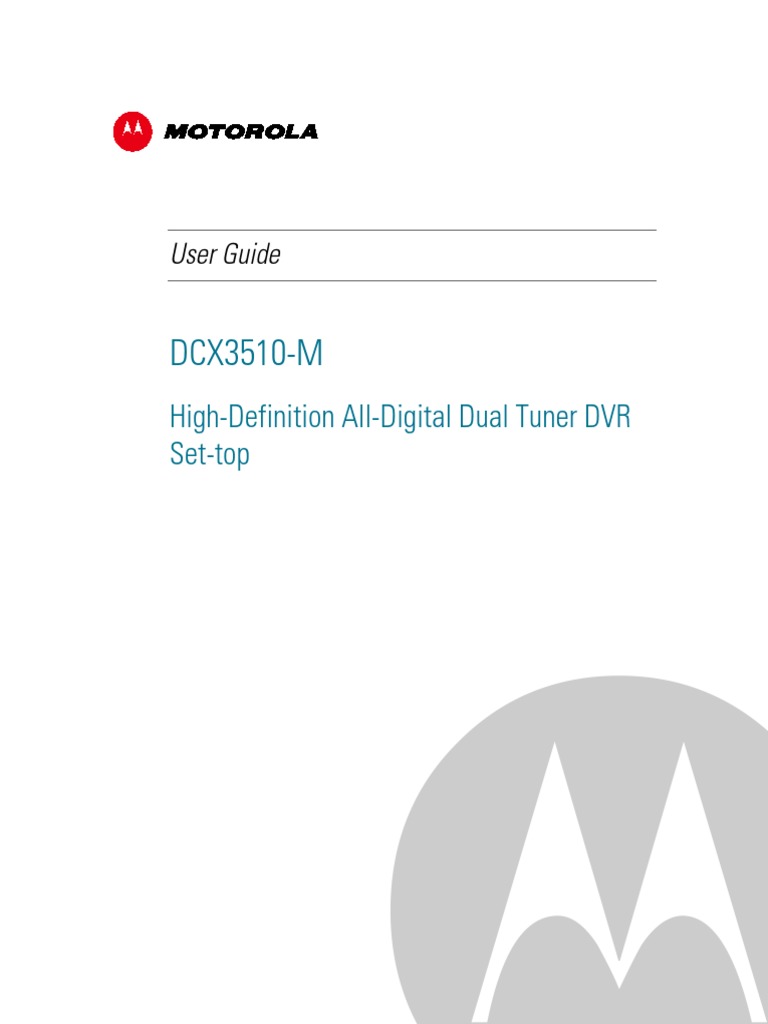 Dcx3510-m User Guide | PDF | Digital Video Recorder | Hdmi