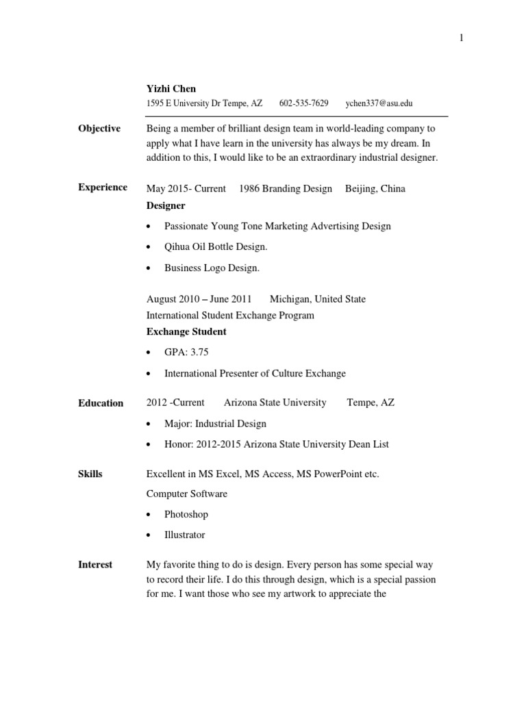 Chen - Resume Journal | PDF