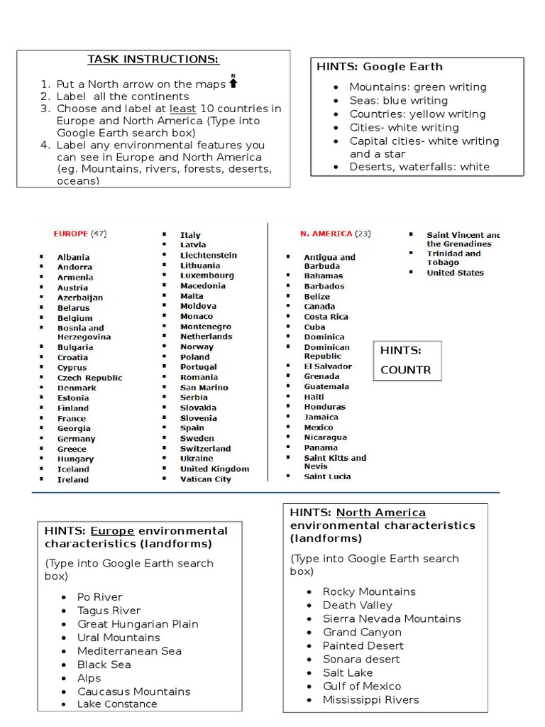 Map Labeling Guide for Europe & North America | PDF | Travel